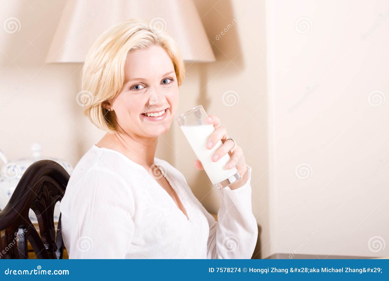 Woman drinking milk stock photo. Image of caucasian, ethnicity - 7578274