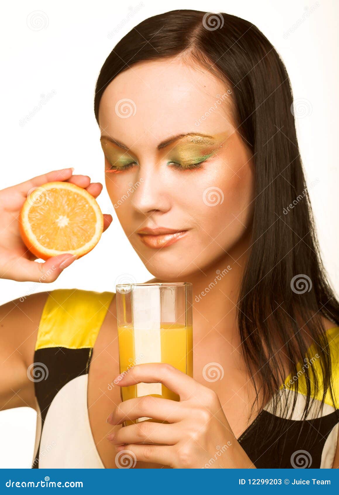 Woman Drinking Orange Juice Close Up Stock Image - Image of girl ...