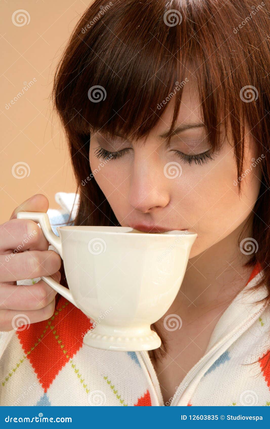 Woman drinking tea stock image. Image of drinking, delicious - 12603835