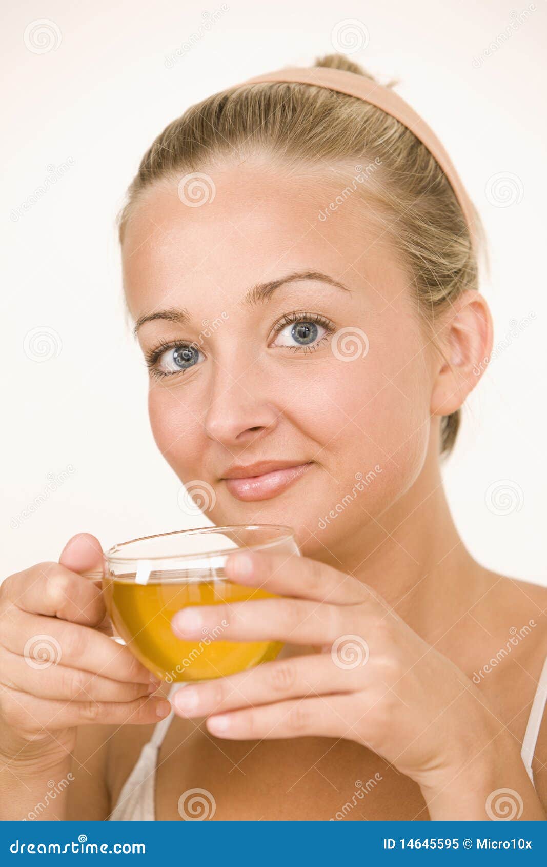 Woman Drinking Tea stock image. Image of clothing, camera - 14645595