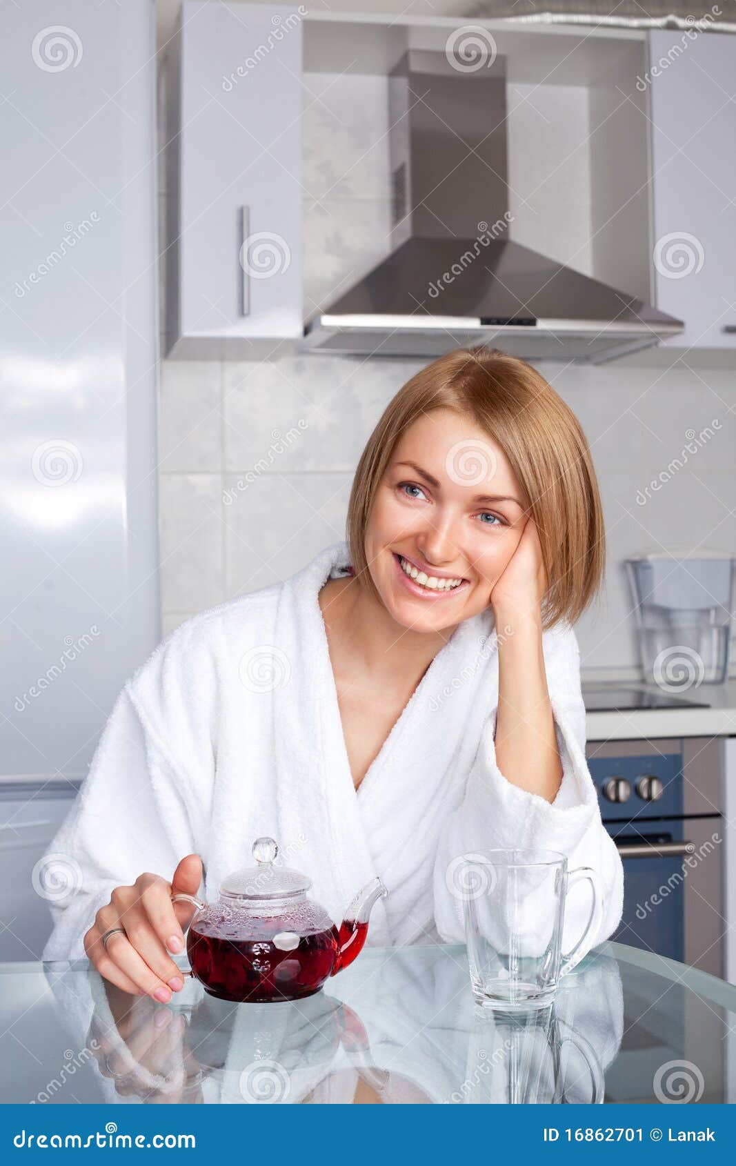 Woman drinking tea stock image. Image of good, attractive - 16862701