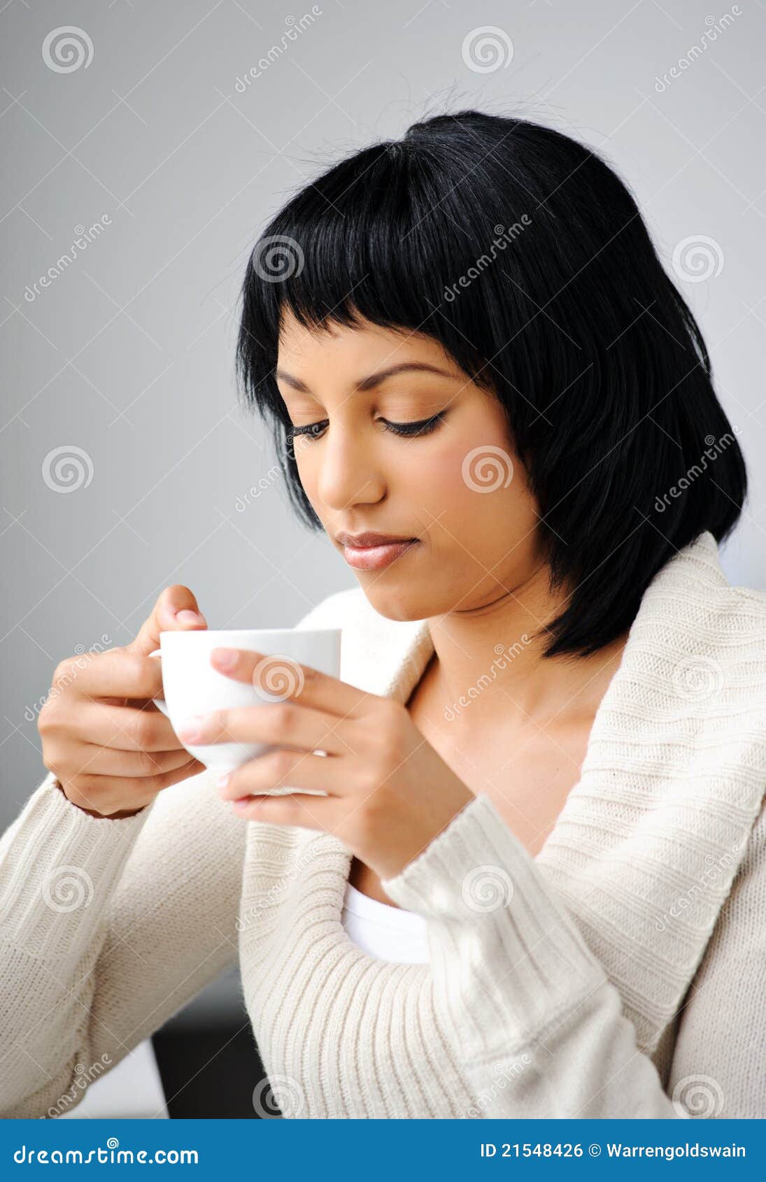 Woman drinking tea stock photo. Image of adult, drink - 21548426