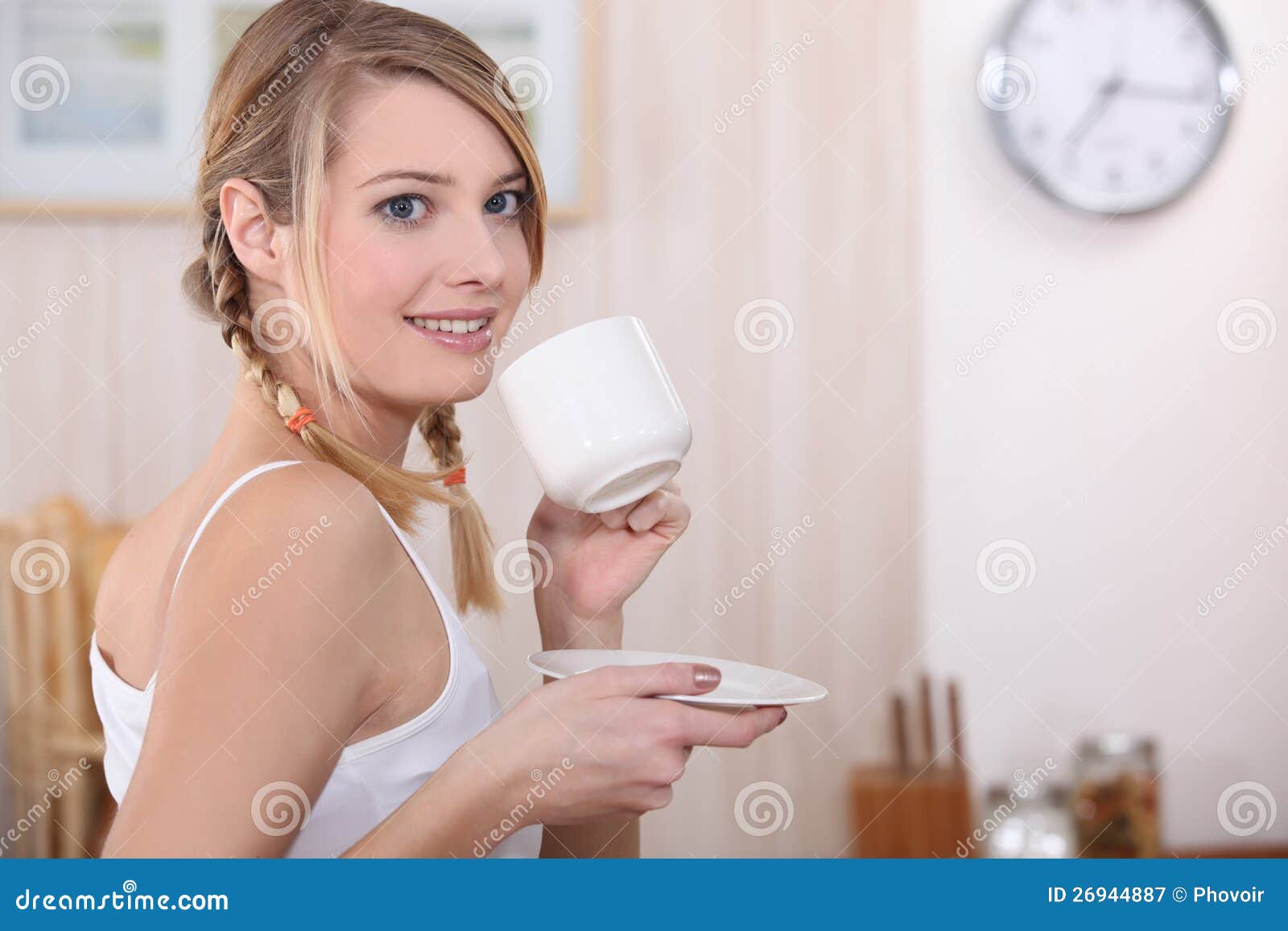 Woman drinking tea stock image. Image of drink, 2530 - 26944887