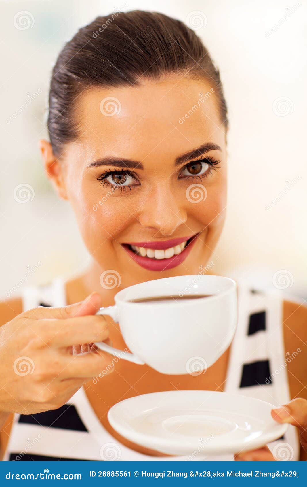 Woman drinking tea stock image. Image of lifestyle, cheerful - 28885561