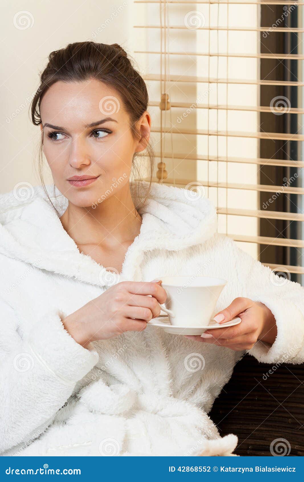 Woman Drinking Tea before Treatment Stock Photo - Image of drinking ...