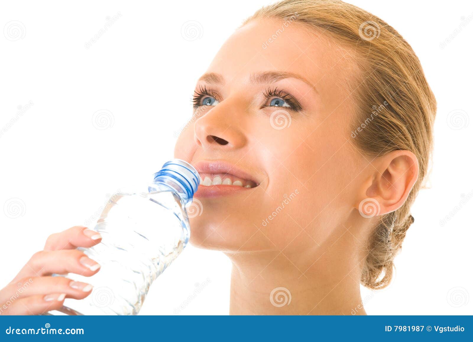 Woman Drinking Water, Isolated Stock Image - Image of person, girl: 7981987