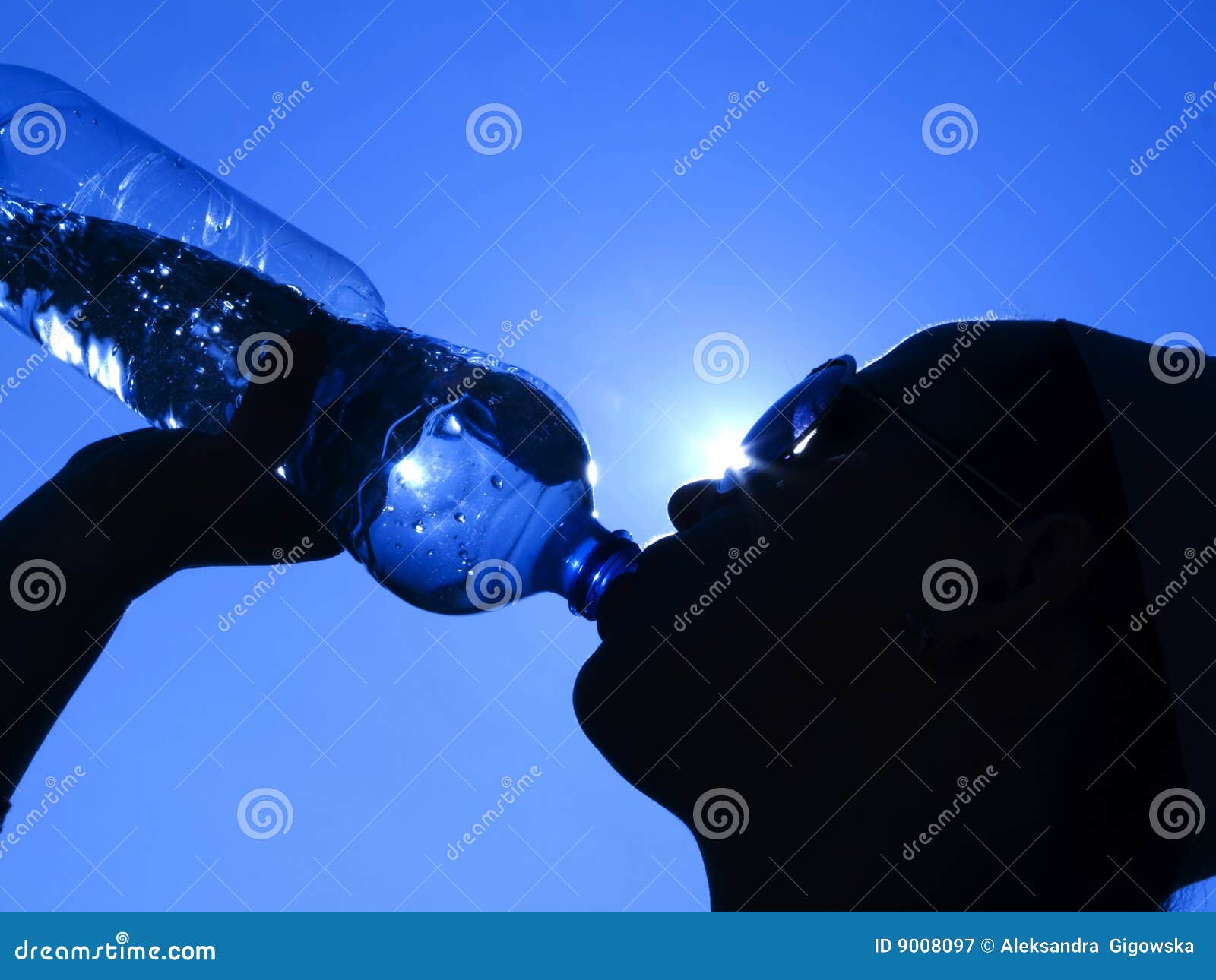 Woman Drinking Water in the Sun Stock Image - Image of outdoors ...