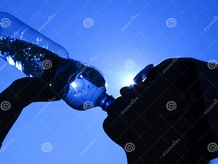 Woman Drinking Water in the Sun Stock Image - Image of outdoors ...