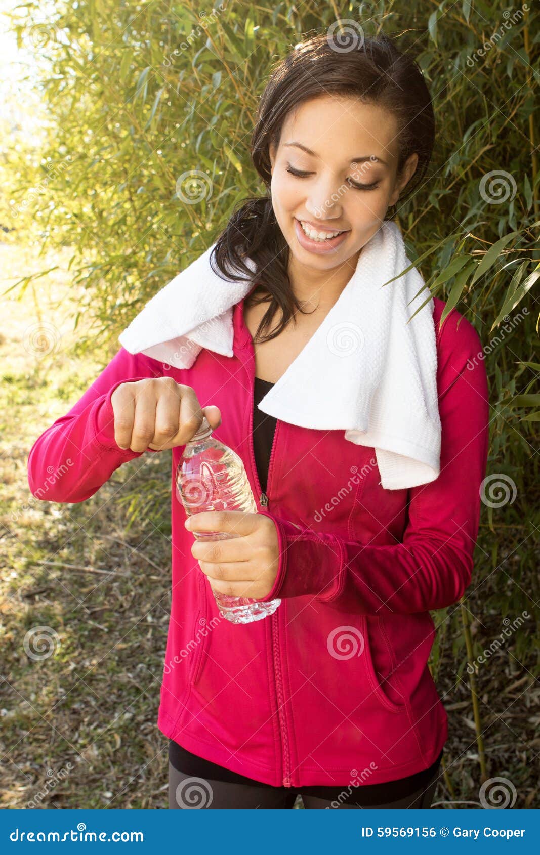 Woman Drinking Water after Working Out. Stock Photo - Image of looking ...