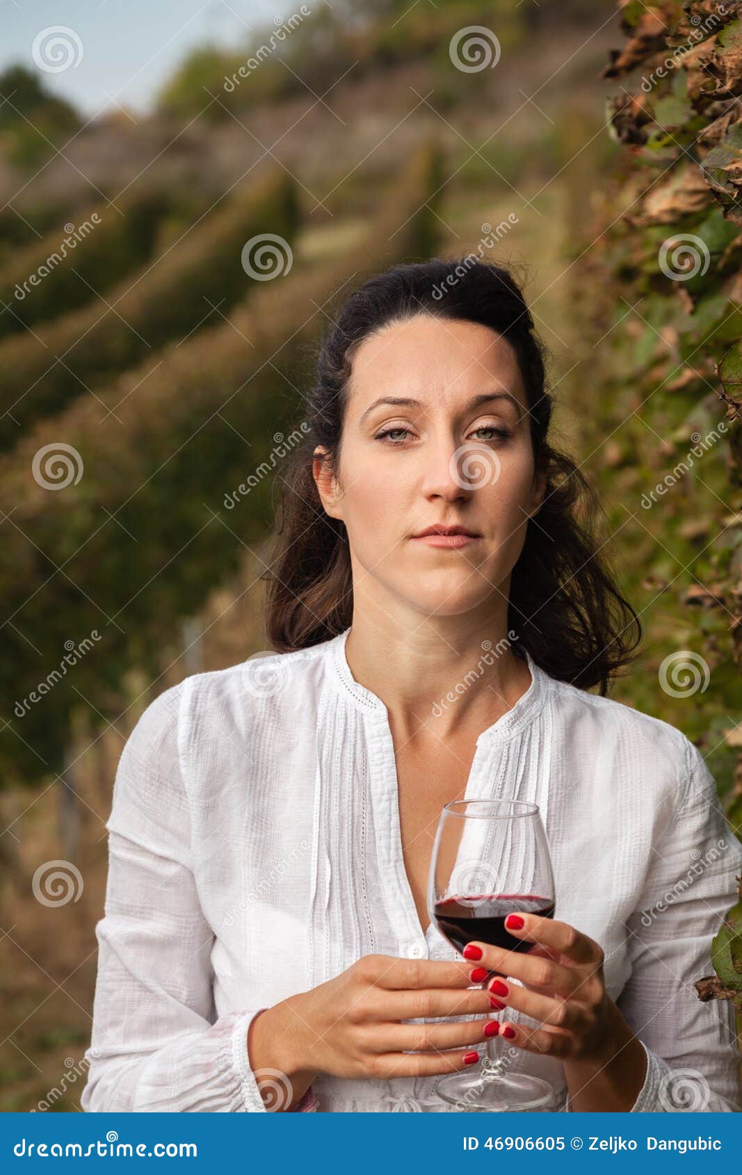 Woman Drinking Wine stock image. Image of organic, pinot - 46906605