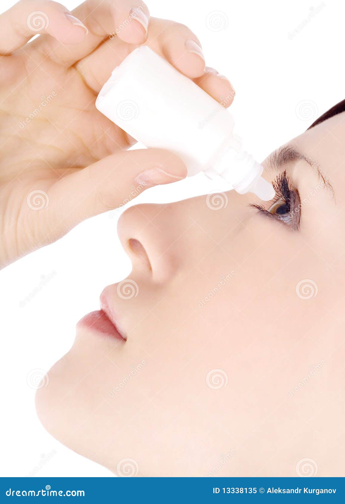 Woman Dripping Eye with Eyes Drops Stock Image - Image of eyeball ...