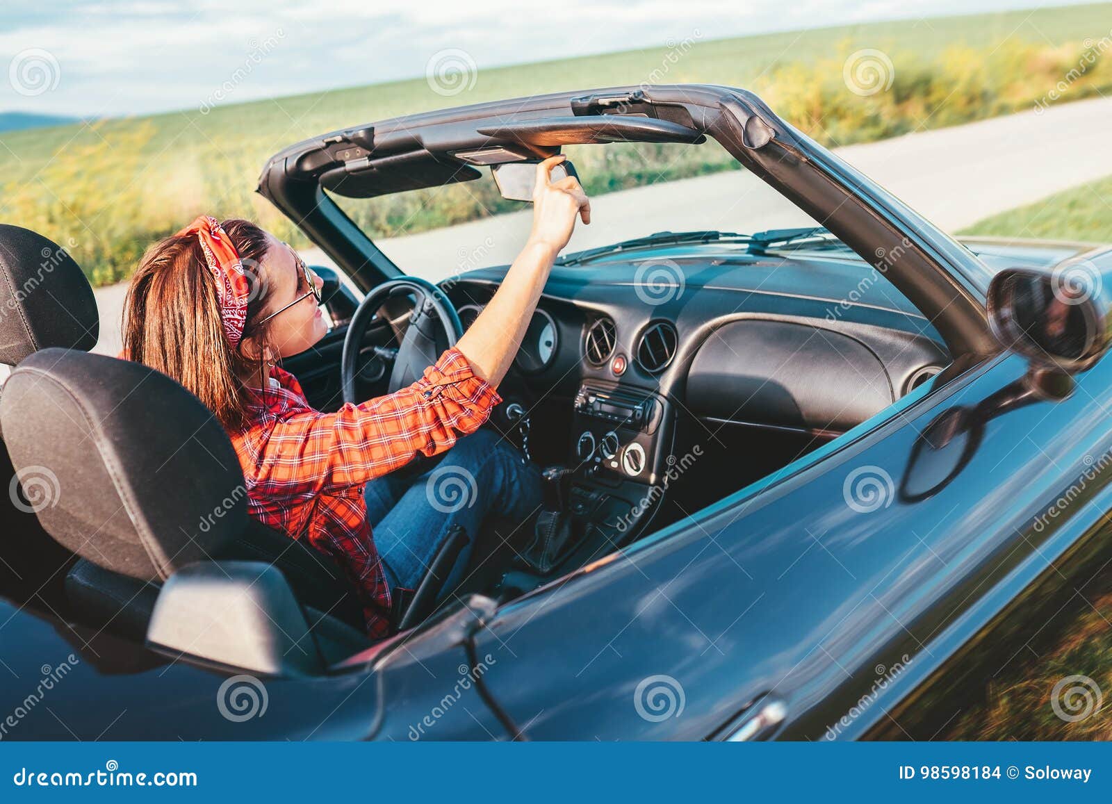 Woman Drive a Cabriolet Car Stock Photo - Image of cabriolet, insurance ...