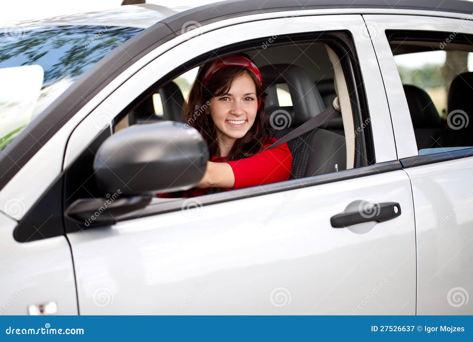 Woman driver stock image. Image of automobile, rental - 27526637