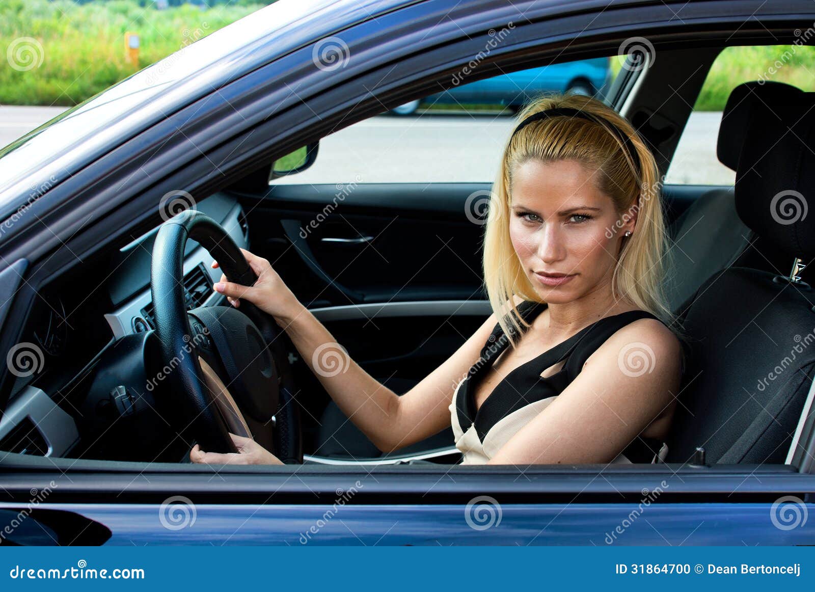 Woman driver stock photo. Image of motorist, wheel, attractive - 31864700