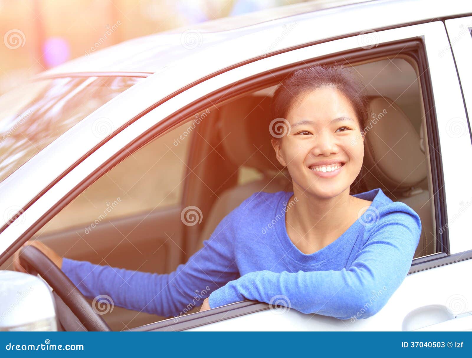 Woman driver driving a car stock image. Image of hold - 37040503