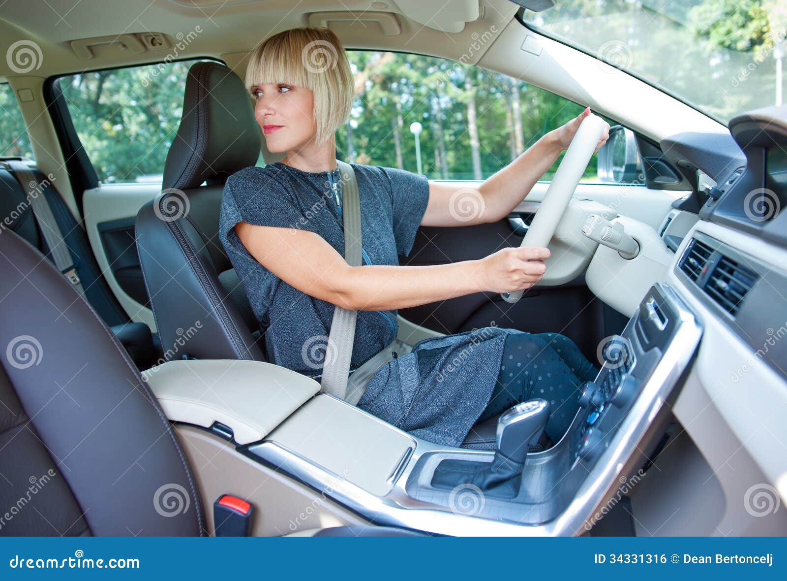 Woman Driver Parking Her Car Stock Photo - Image of attractive, person ...