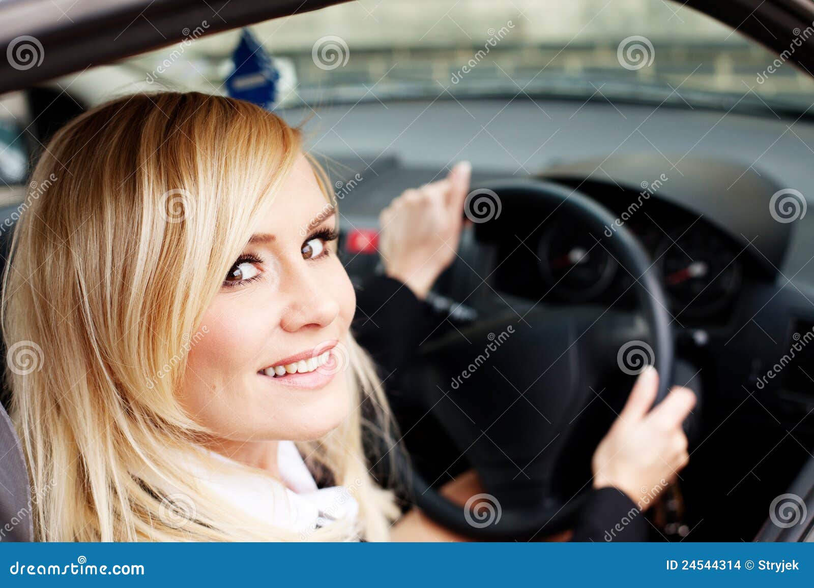 Woman Driver in Right Hand Drive Vehicle Stock Photo - Image of person ...