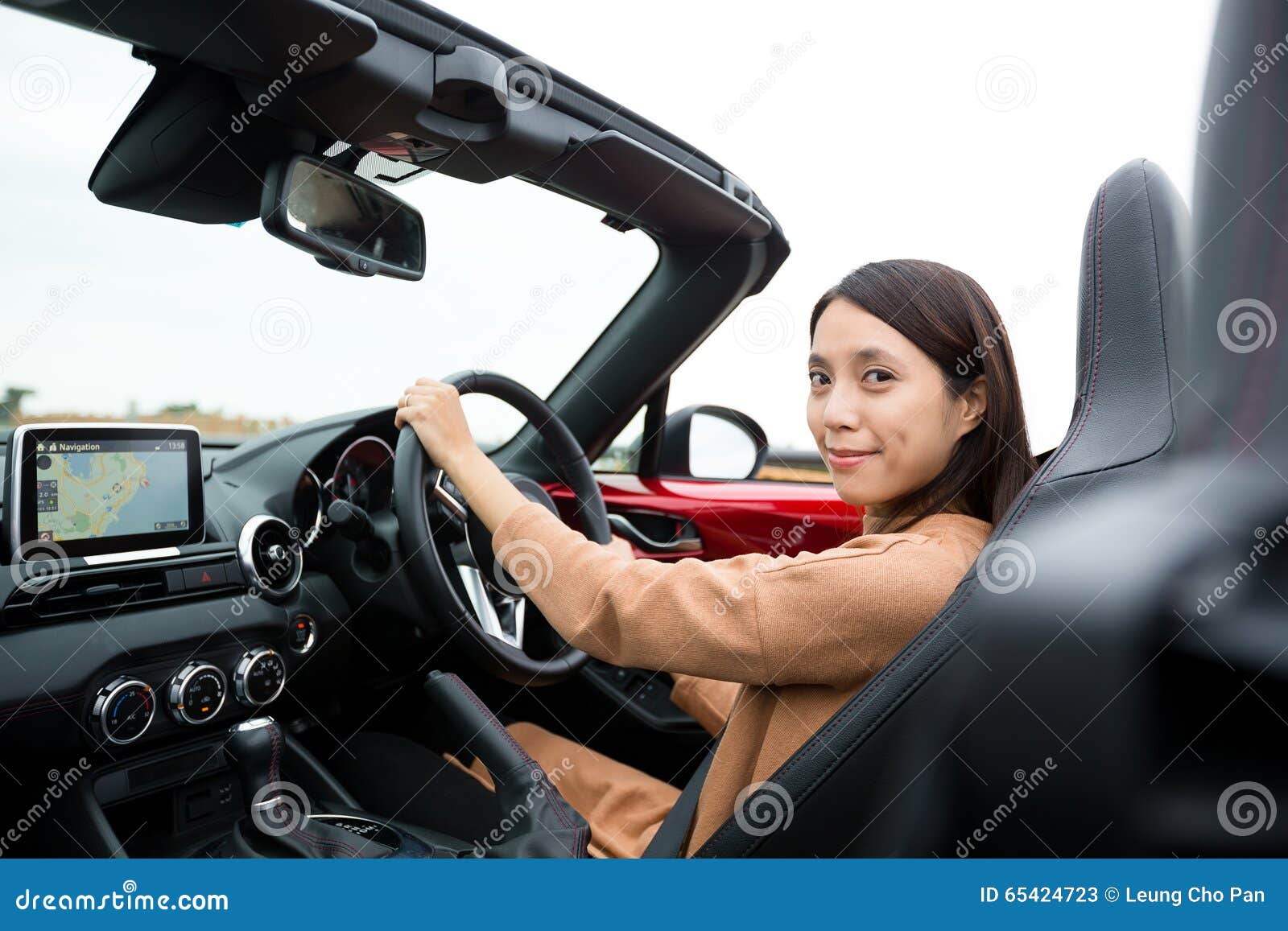 Woman Driving Cabriolet Car Stock Image - Image of korean, luxury: 65424723