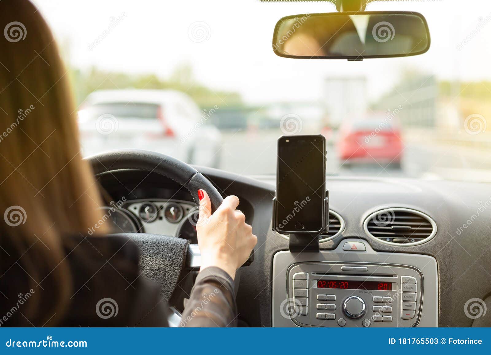 A woman driving a car stock image. Image of fast, motion - 181765503