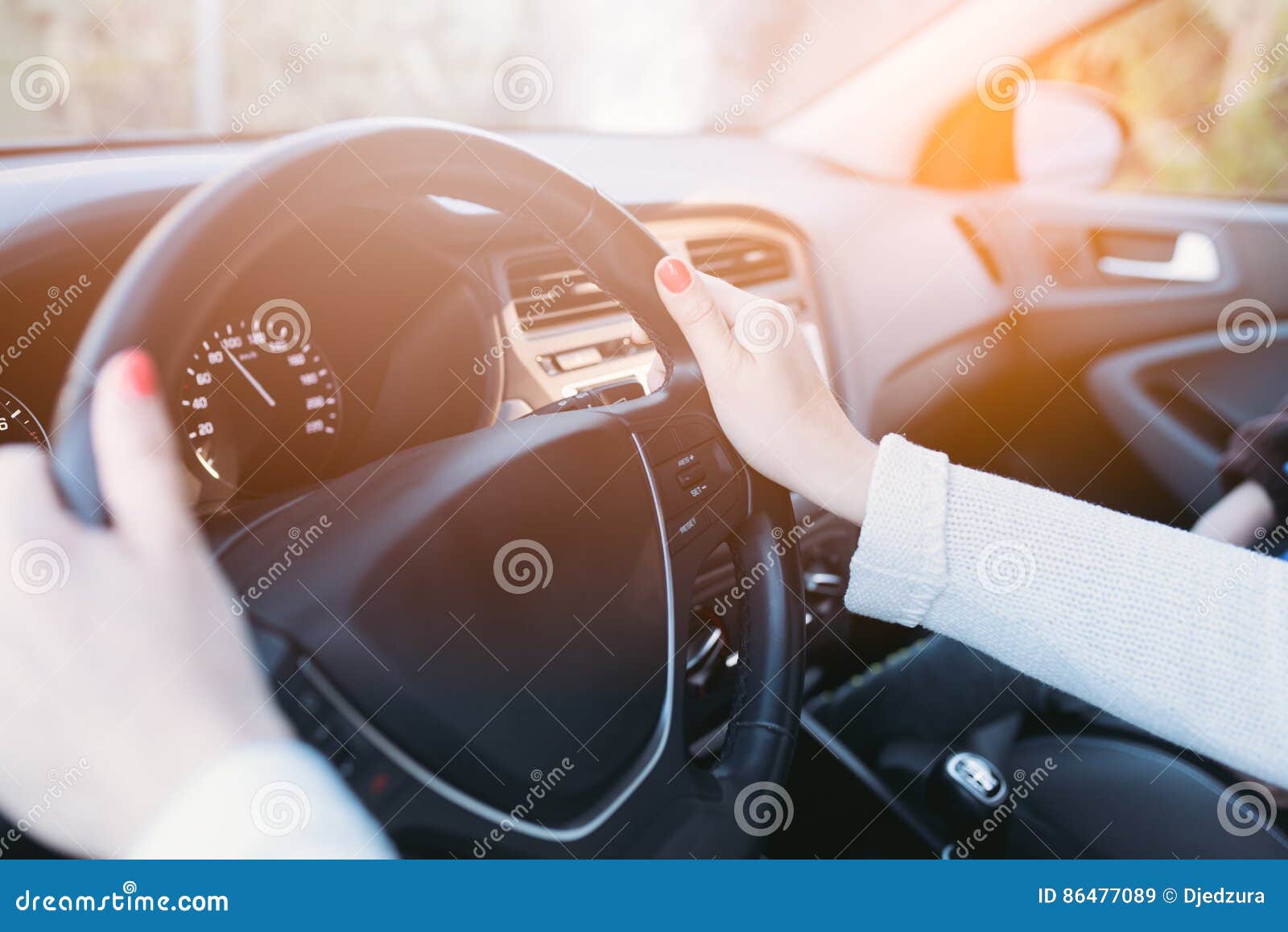 Woman driving a car stock image. Image of steering, speed - 86477089