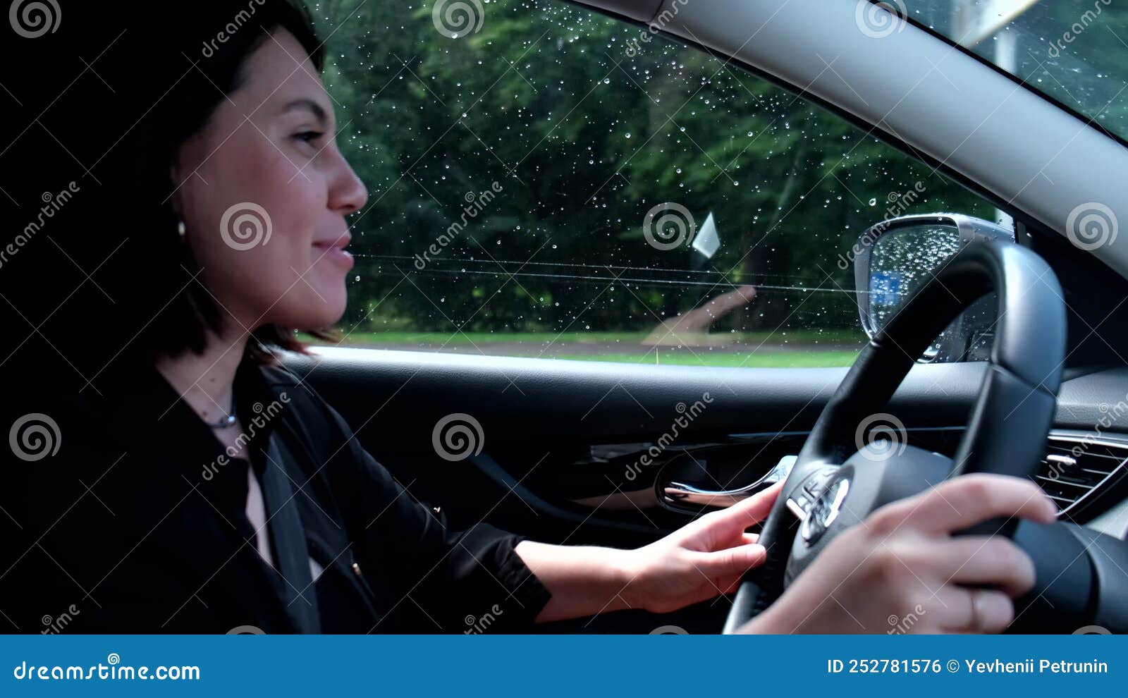Woman Driving the Car and Singing a Song Stock Footage - Video of ...