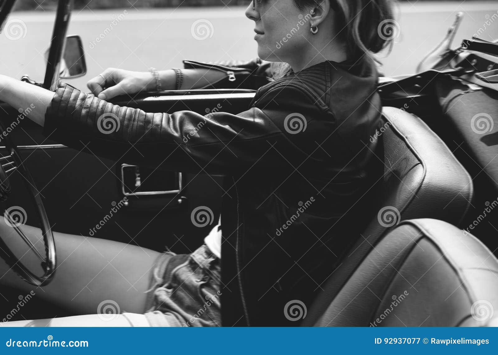 Woman Driving a Car with Windows Down Stock Image - Image of female ...