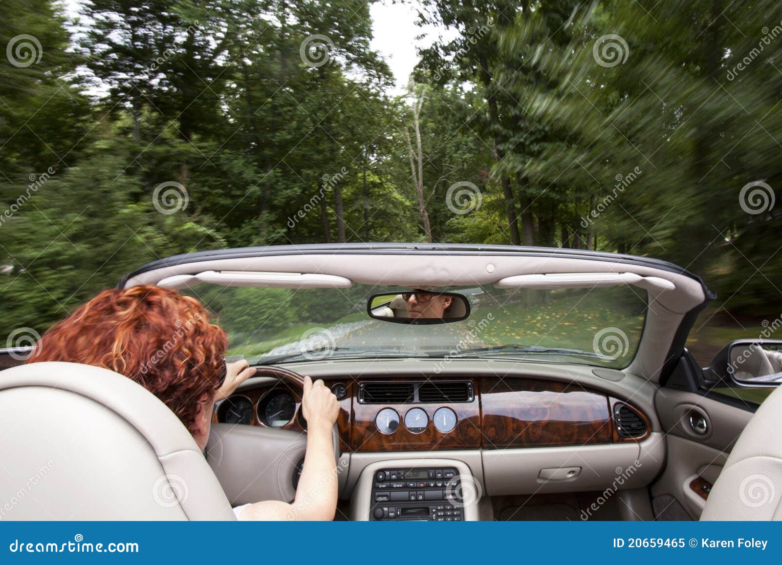 Woman Driving Convertible stock image. Image of retired - 20659465