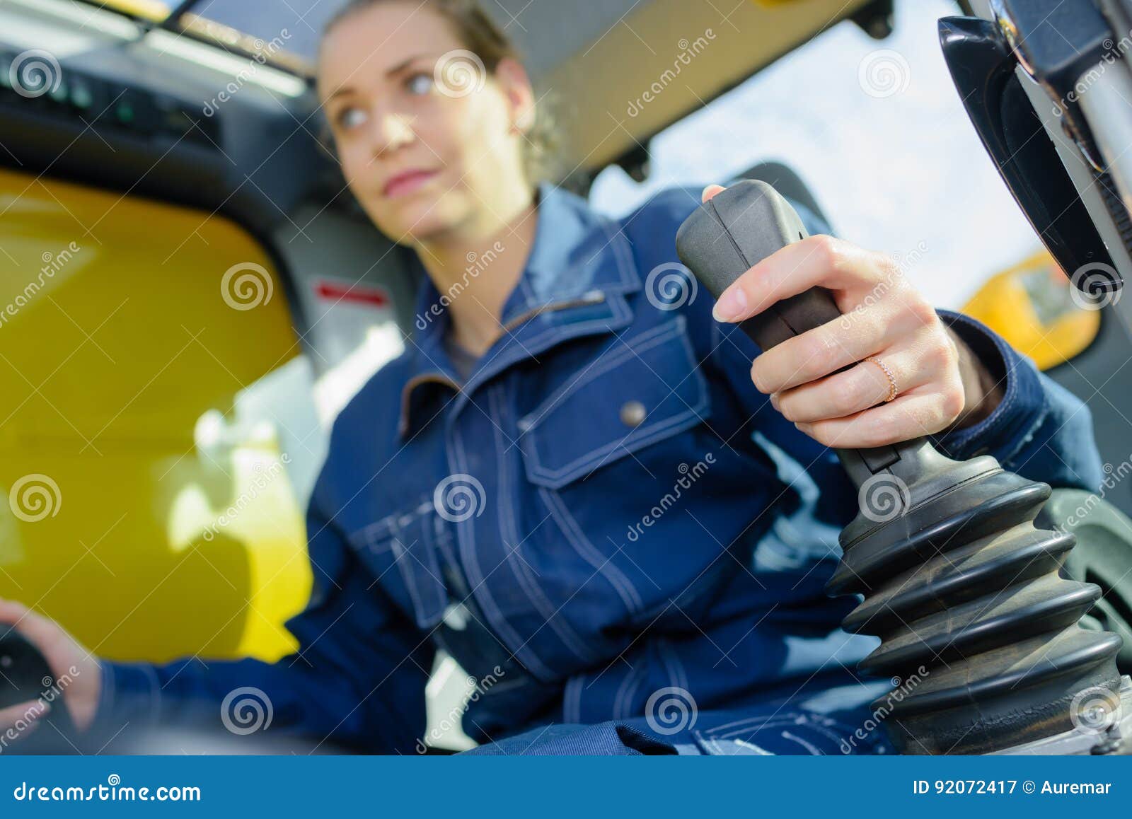 Woman Driving Heavy Equipment Stock Image - Image of factory, build ...