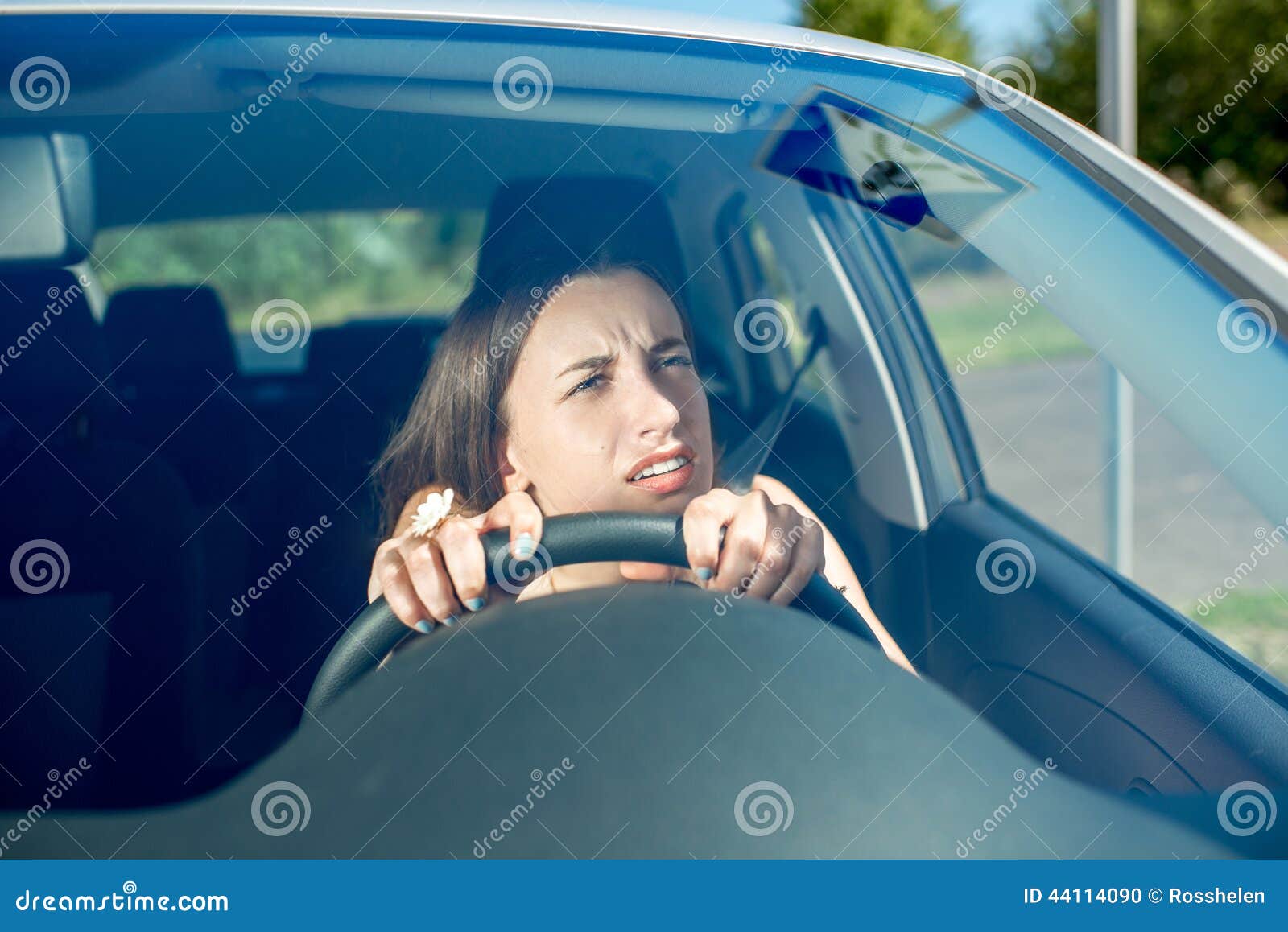 Woman driving her car stock photo. Image of cheerful - 44114090