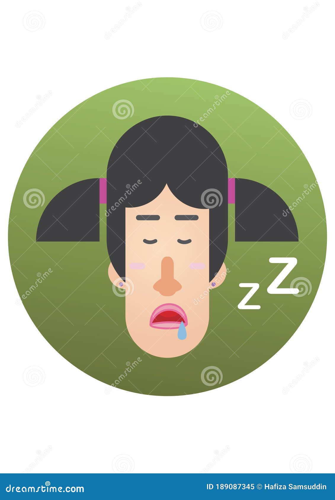 Woman Drooling. Vector Illustration Decorative Design Stock Vector ...