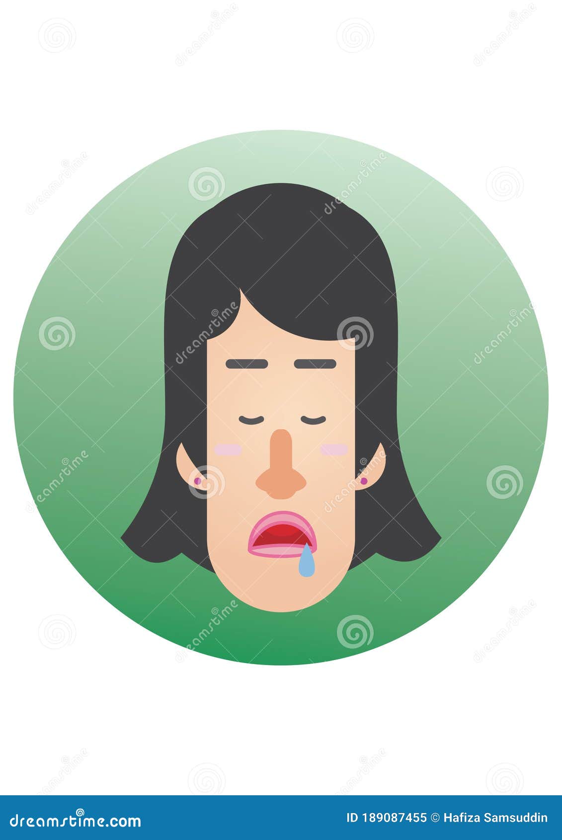 Woman Drooling. Vector Illustration Decorative Design Stock Vector ...