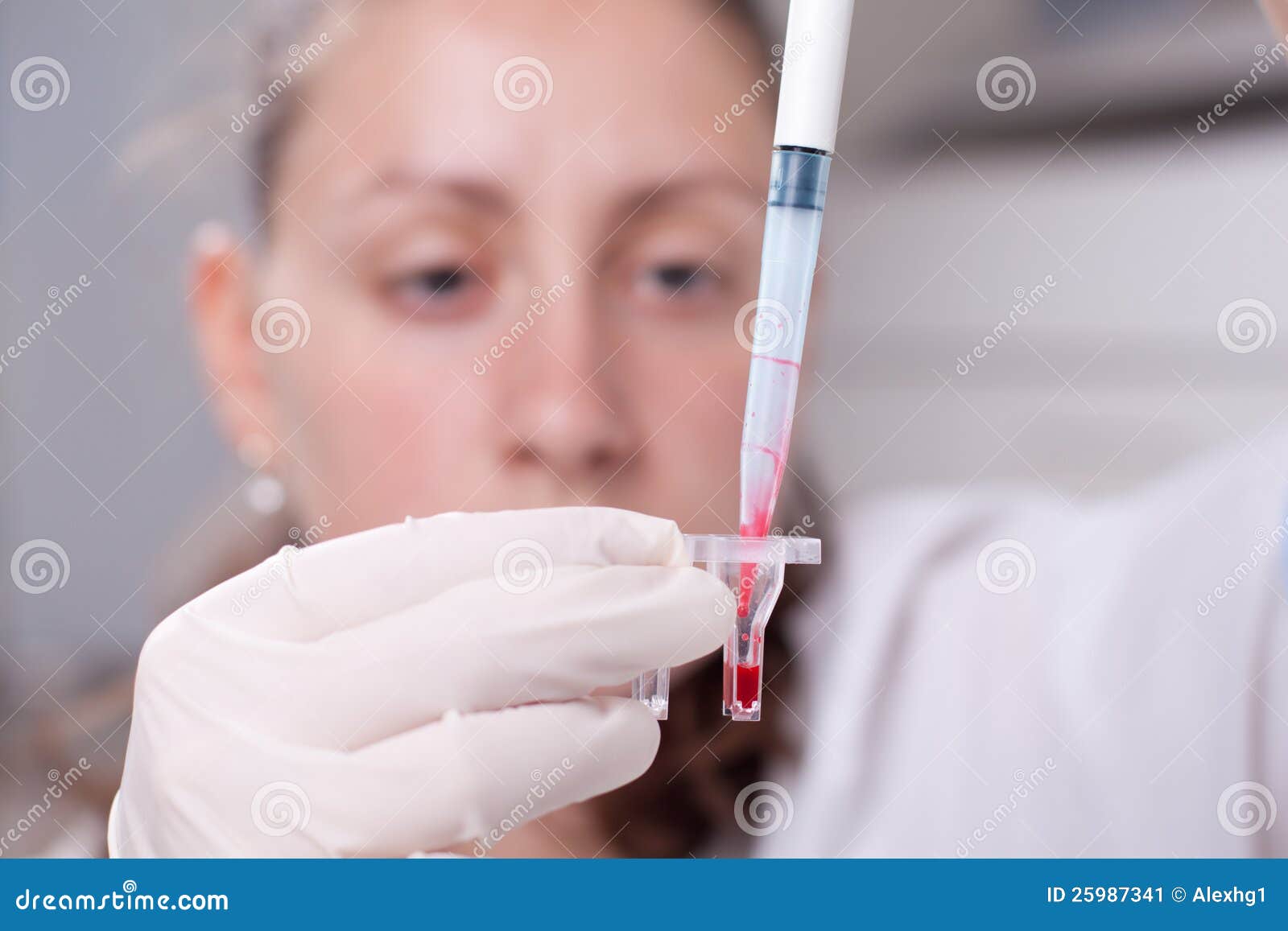 Woman Dropping Blood Simple Stock Image - Image of laboratory, exam ...