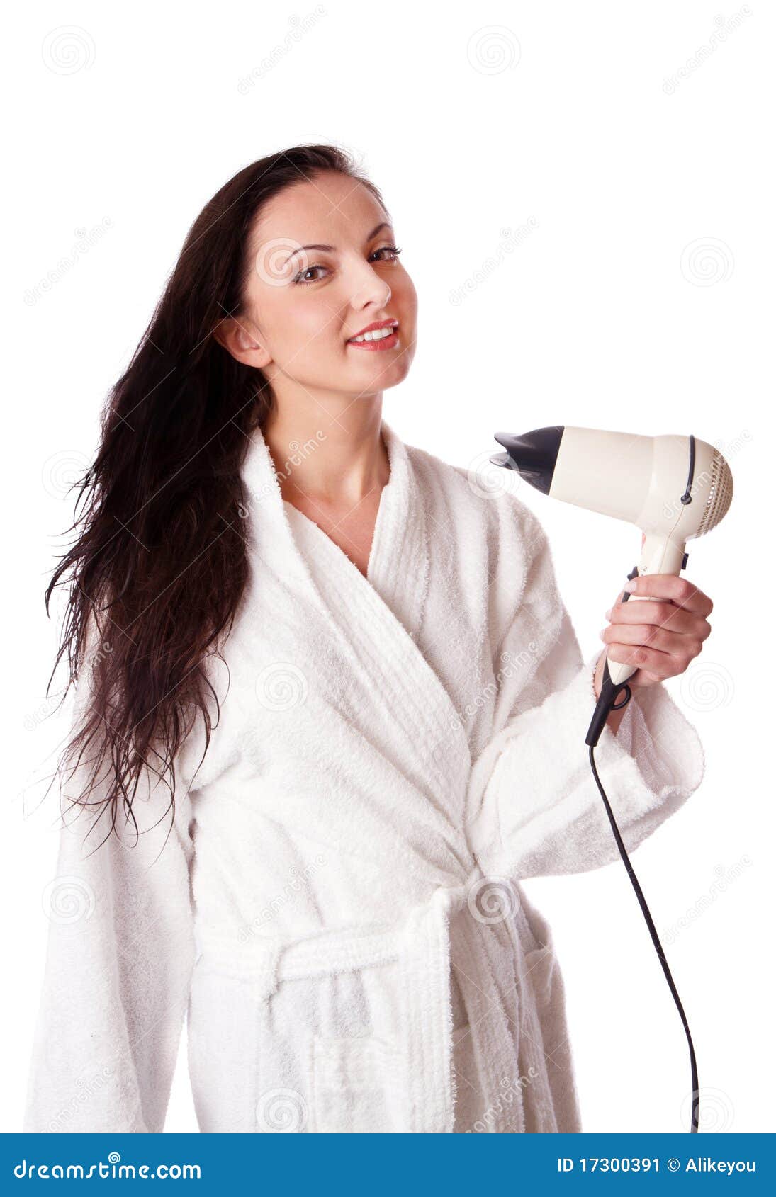 Woman is drying hair stock image. Image of harmony, caucasian - 17300391