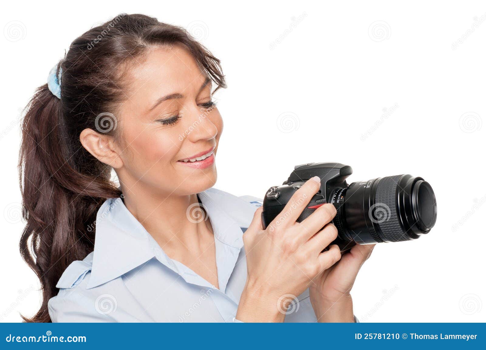 Woman with dslr stock photo. Image of beautiful, people - 25781210