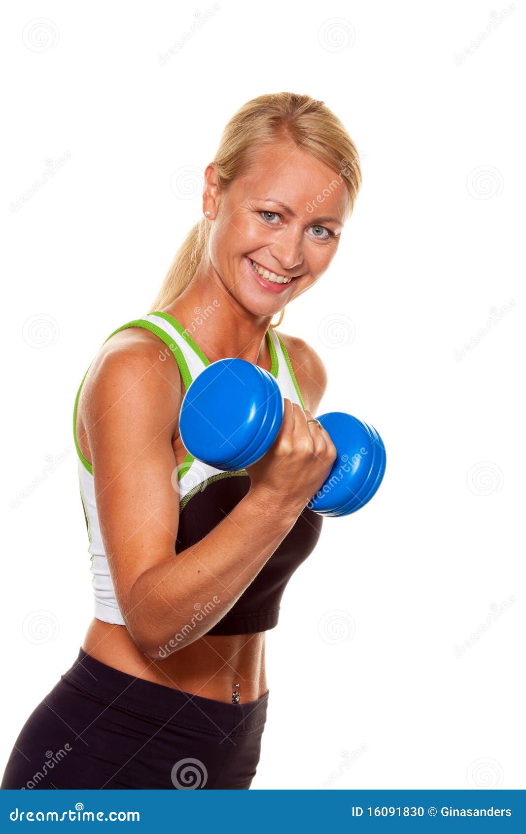 Woman with dumbbells stock photo. Image of women, bodybuilders - 16091830