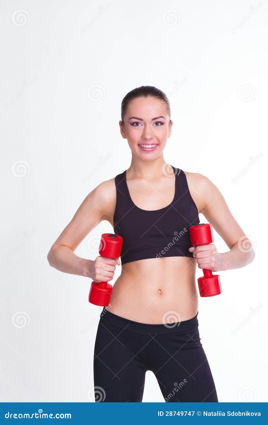 Woman with dumbbells stock image. Image of lifestyle - 28749747