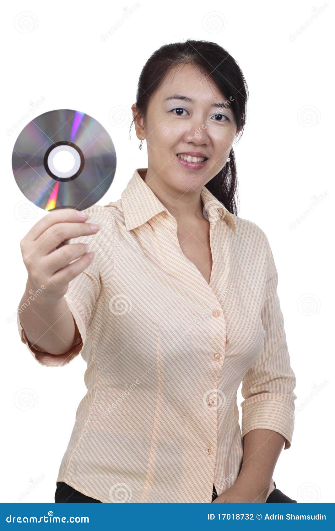Woman with DVD stock photo. Image of asian, female, person - 17018732