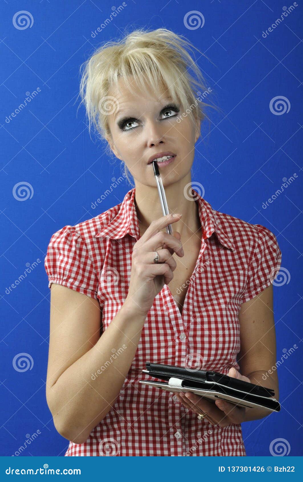 Woman with an E-book Reader Stock Photo - Image of tech, literature ...