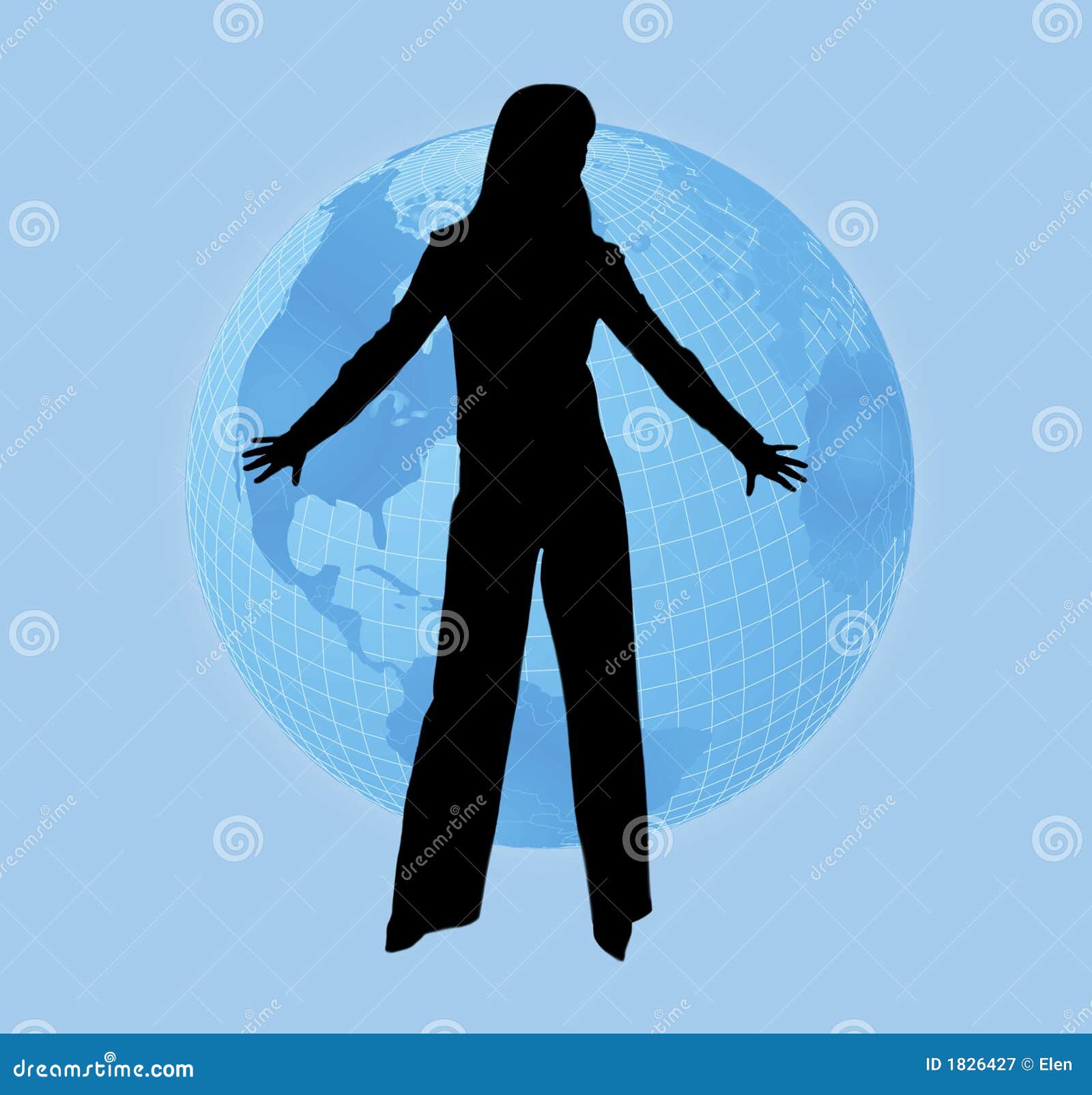 Woman and Earth stock illustration. Illustration of woman - 1826427