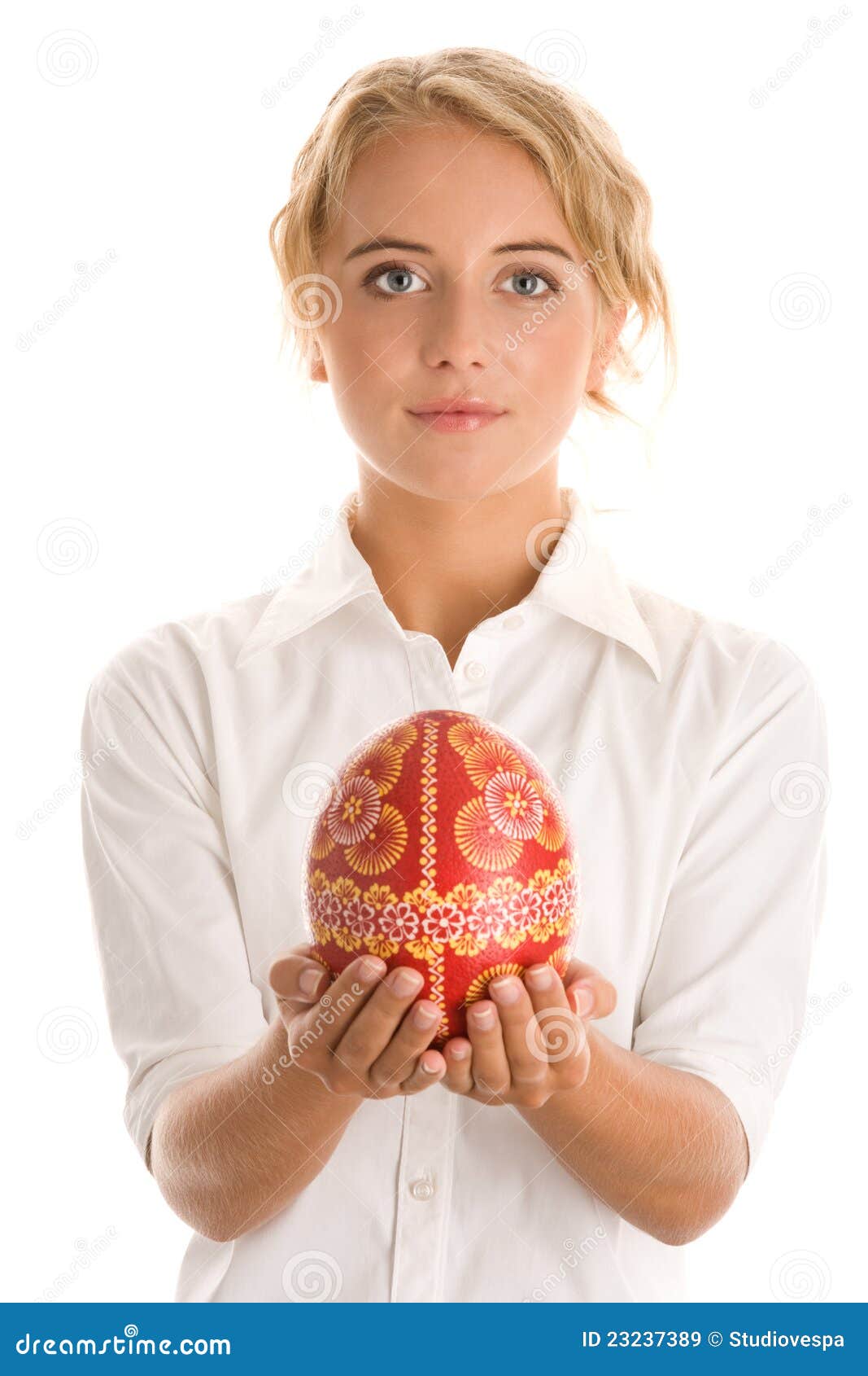 Woman with easter egg stock image. Image of enjoy, looking - 23237389