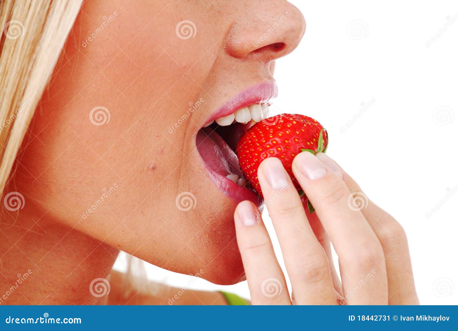 Woman eat strawberry stock image. Image of nails, look - 18442731