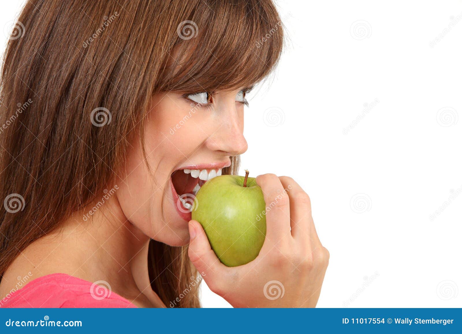 Woman eating an apple. stock photo. Image of health, attractive - 11017554