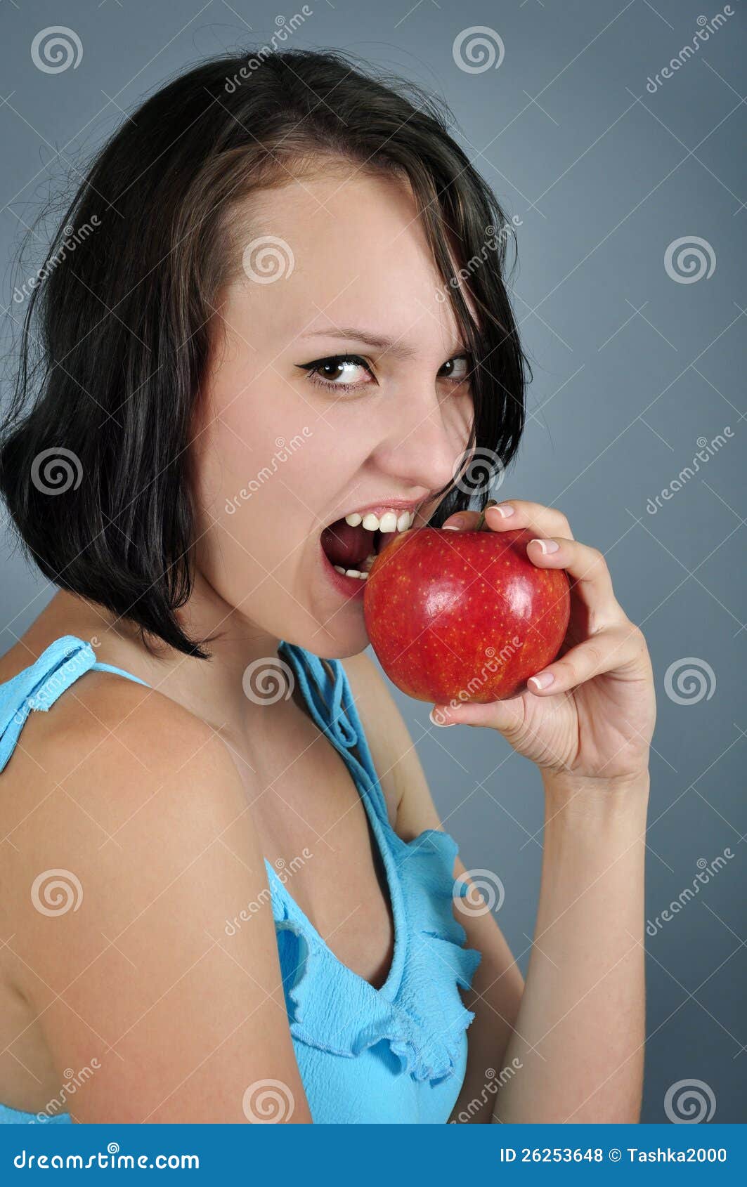 Woman eating apple stock photo. Image of human, adult - 26253648