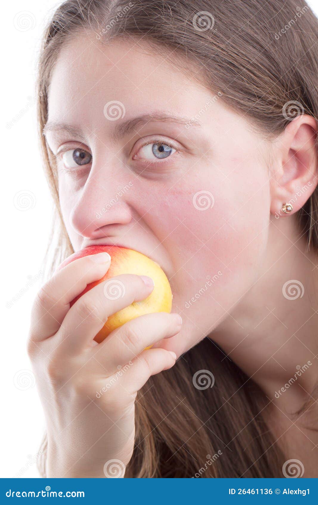 Woman eating apple stock photo. Image of adult, lifestyle - 26461136