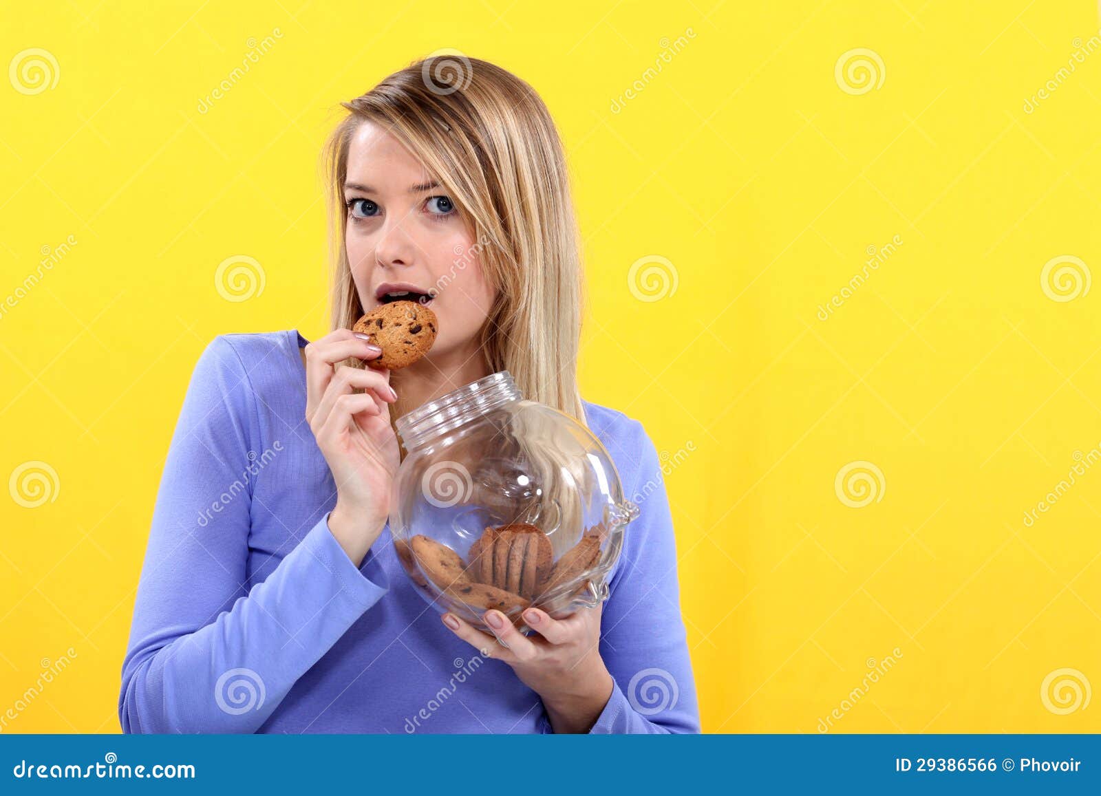 Woman eating biscuit stock photo. Image of food, diabetes - 29386566