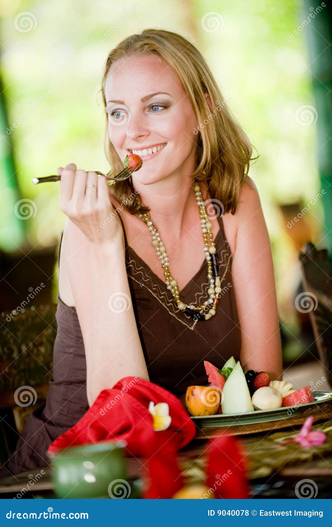 Woman Eating Breakfast stock photo. Image of breakfast - 9040078