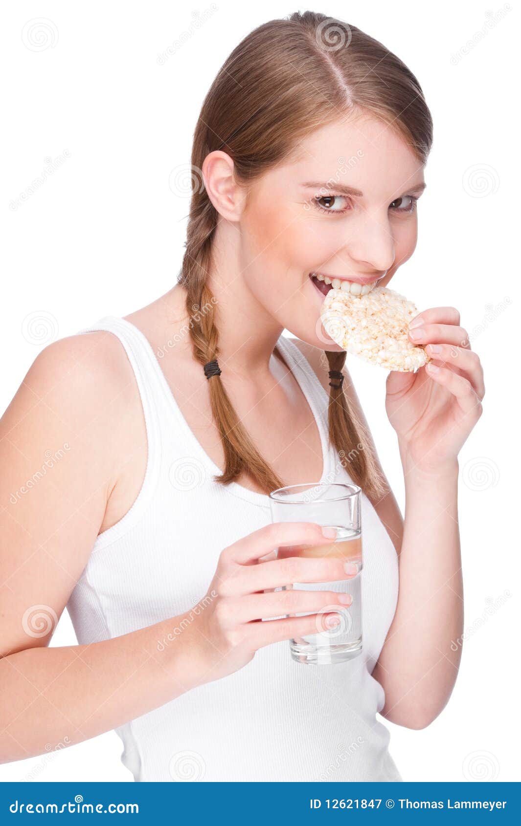 Woman eating cake stock image. Image of lady, holding - 12621847