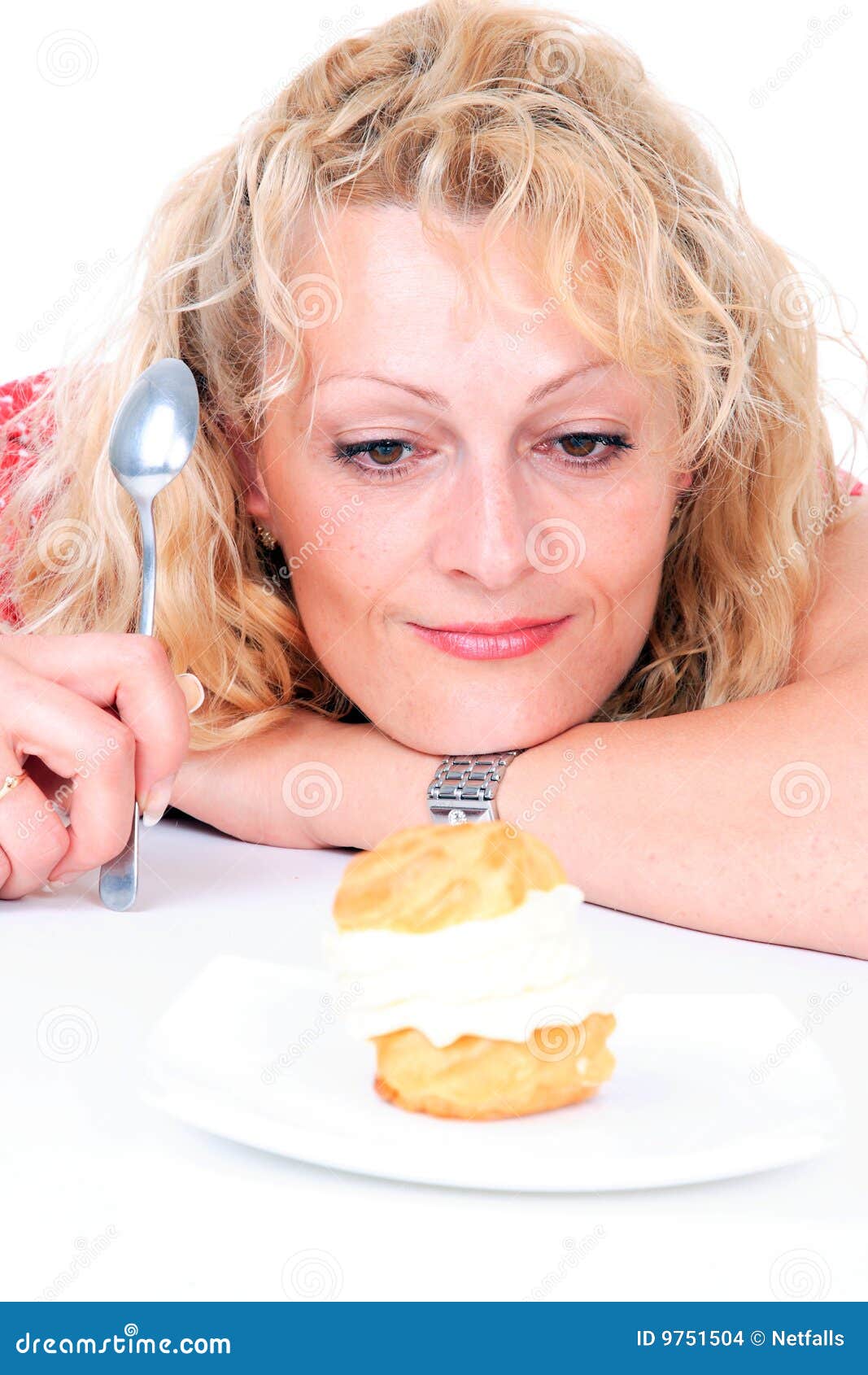 Woman eating cake stock photo. Image of food, caucasian - 9751504