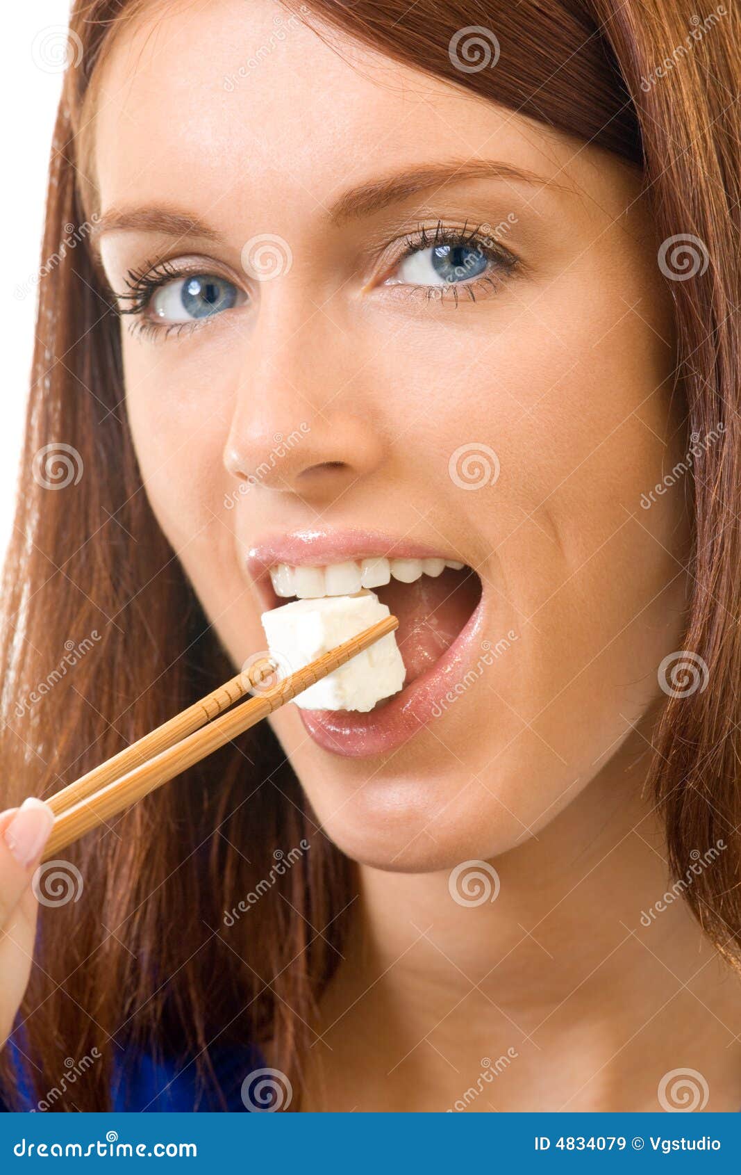 Woman Eating Cheese, Isolated Stock Image - Image of adult, lifestyle ...