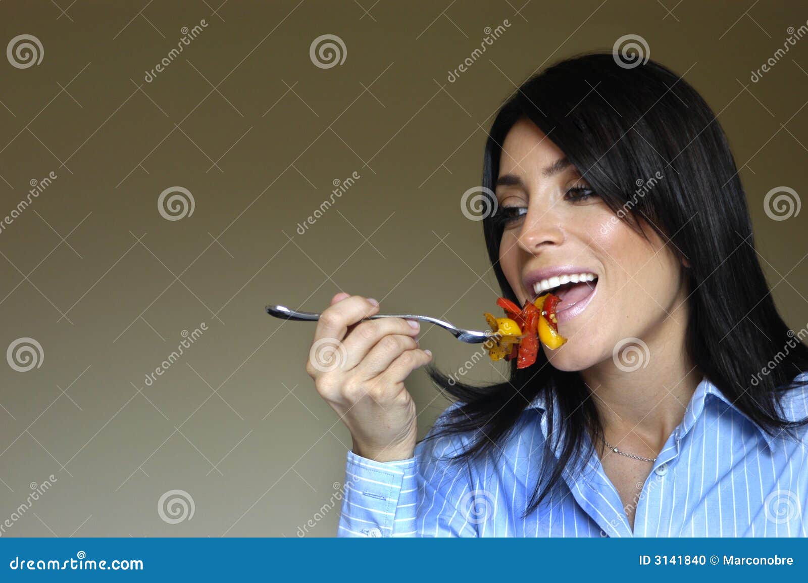 Woman eating food stock photo. Image of chat, enthusiastic - 3141840